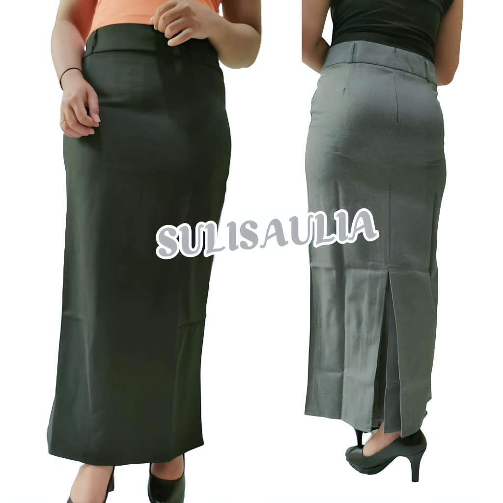 Jual Rok Span Panjang Wanita Rempel Belakang/rok biron/rok kipas Size S ...