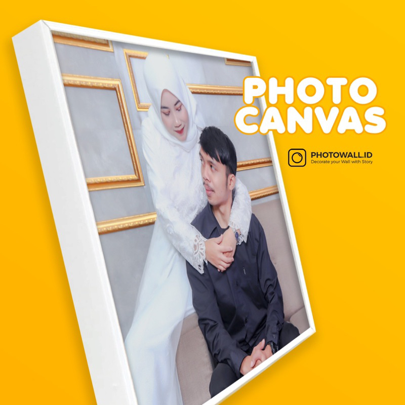 Jual Cetak Foto Bingkai 8r 10r 12r Kanvas plus Bingkai Photowall Tinggal Tempel | Shopee Indonesia