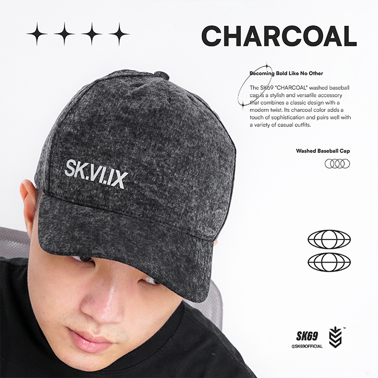 Jual SK69 CHARCOAL Washed Baseball Cap | Shopee Indonesia