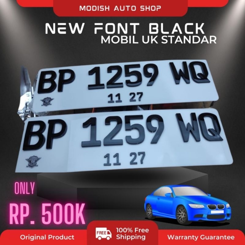 Jual plat nomor huruf timbul mobil new font | Shopee Indonesia
