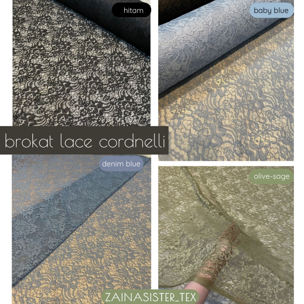 Jual Kain Brokat/Bahan Brukat Lace Katun Cordneli Corneli Cord Motif ...
