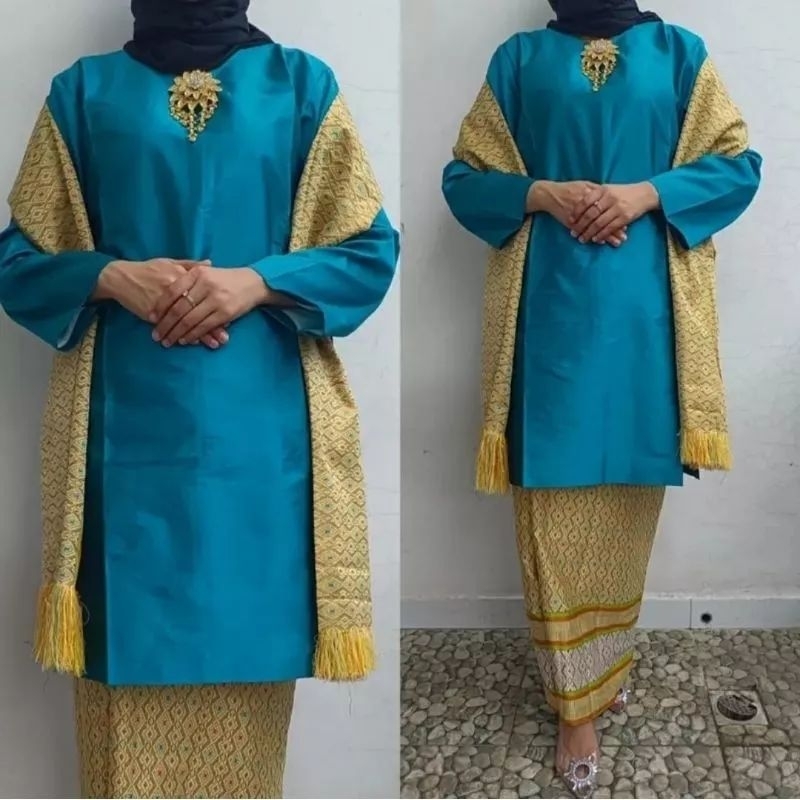 Jual SETELAN BAJU KURUNG MELAYU//SETELAN BAJU KURUNG SONGKET+SELENDANG//SETELAN SONGKET PADANG ...