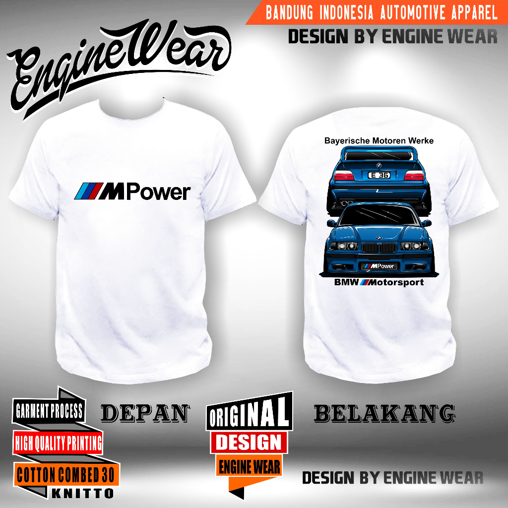Jual kaos BMW e36 bimmer m3 e30 e34 e38 e90 e46 seri 7 tshirt mobil ...
