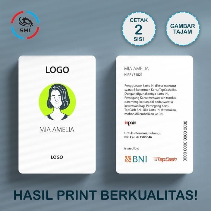Jual Print UV Kartu ID Card / Name tag Karyawan Staff Custom | Shopee Indonesia