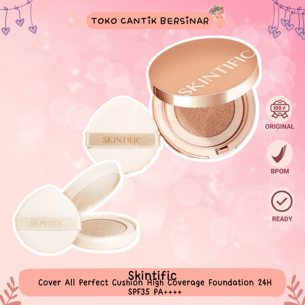 Jual SKINTIFIC Cover All Perfect Air Cushion High Coverage Poreless & Flawless Foundation 24H ...