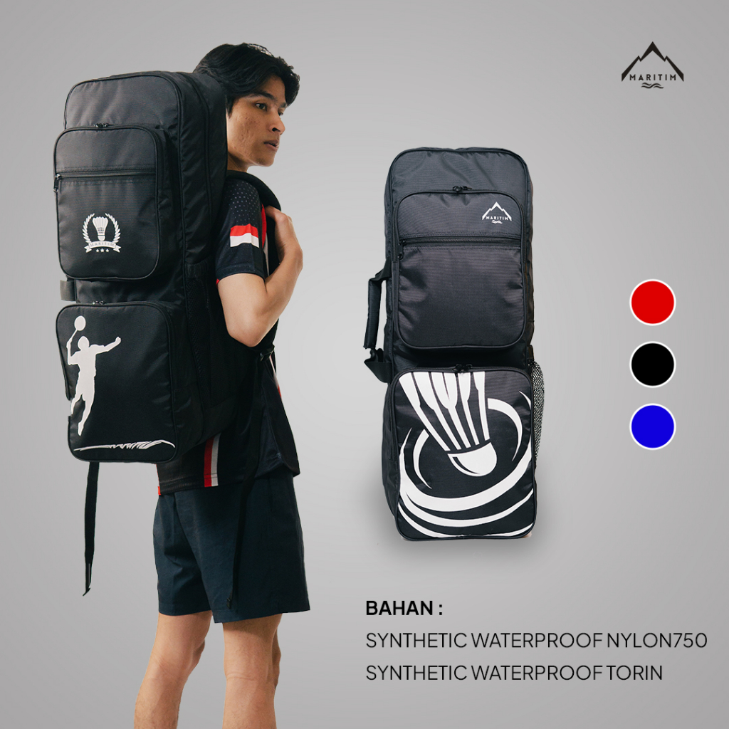 Jual MARITIM Tas Ransel Raket Badminton Ekonomis Full Function ...