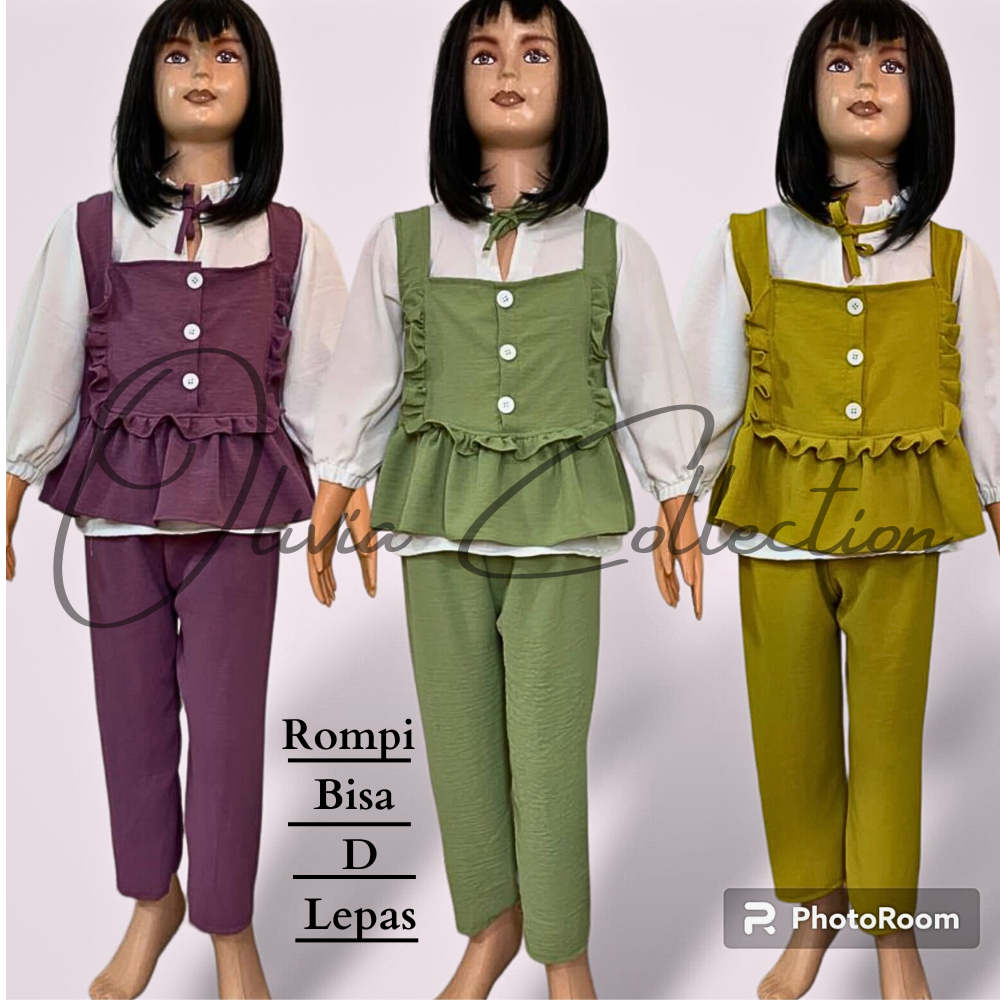 Jual SETELAN CRINKLE ANAK 3 - 12 TAHUN - ONE SET VANIA ROMPI BISA LEPAS ...