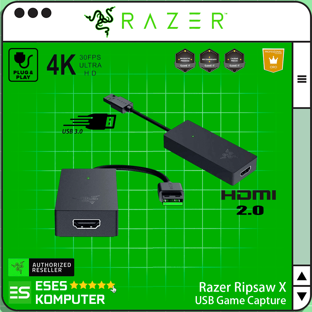 Jual Game Capture Razer Ripsaw X | USB Capture Card with Camera ...