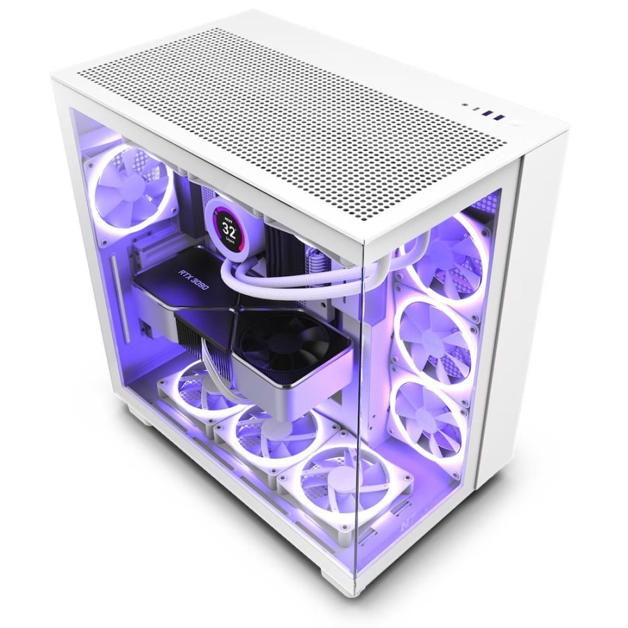 Jual NZXT H9 FLOW MATTE WHITE ATX MID TOWER PC CASE CASING GAMING ...