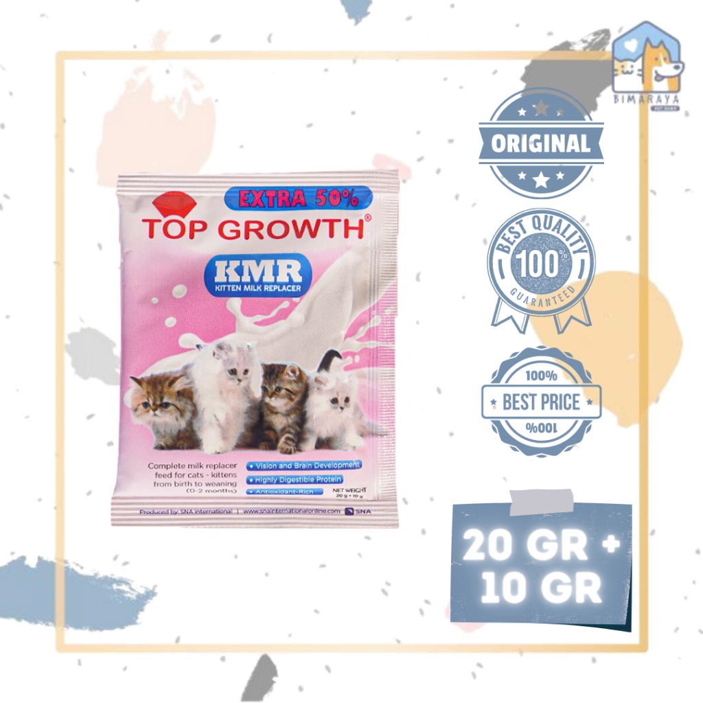 Jual SUSU KUCING TOP GROWTH FOR KITTEN 30 GR (20 GR + 10 GR) | Shopee ...