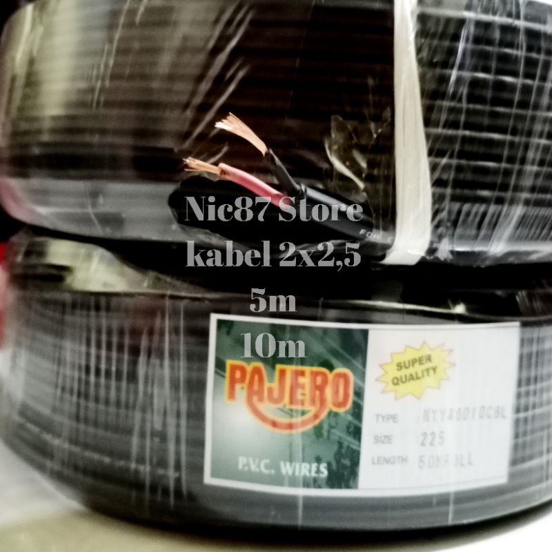 Jual kabel listrik meteran 2x2,5 merk pajero 5 meter dan 10 meter kabel ...