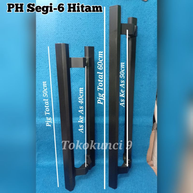 Jual Pull Handle Hitam 50cm / Tarikan Pintu Segi6 Matt Black 60cm ...