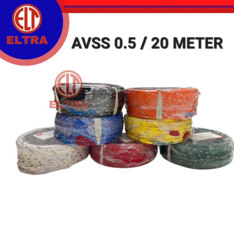 Jual Kabel body bintik AVSS 0.5mm / 20 meter 1 roll kulit berkualitas motor mobil serabut ...