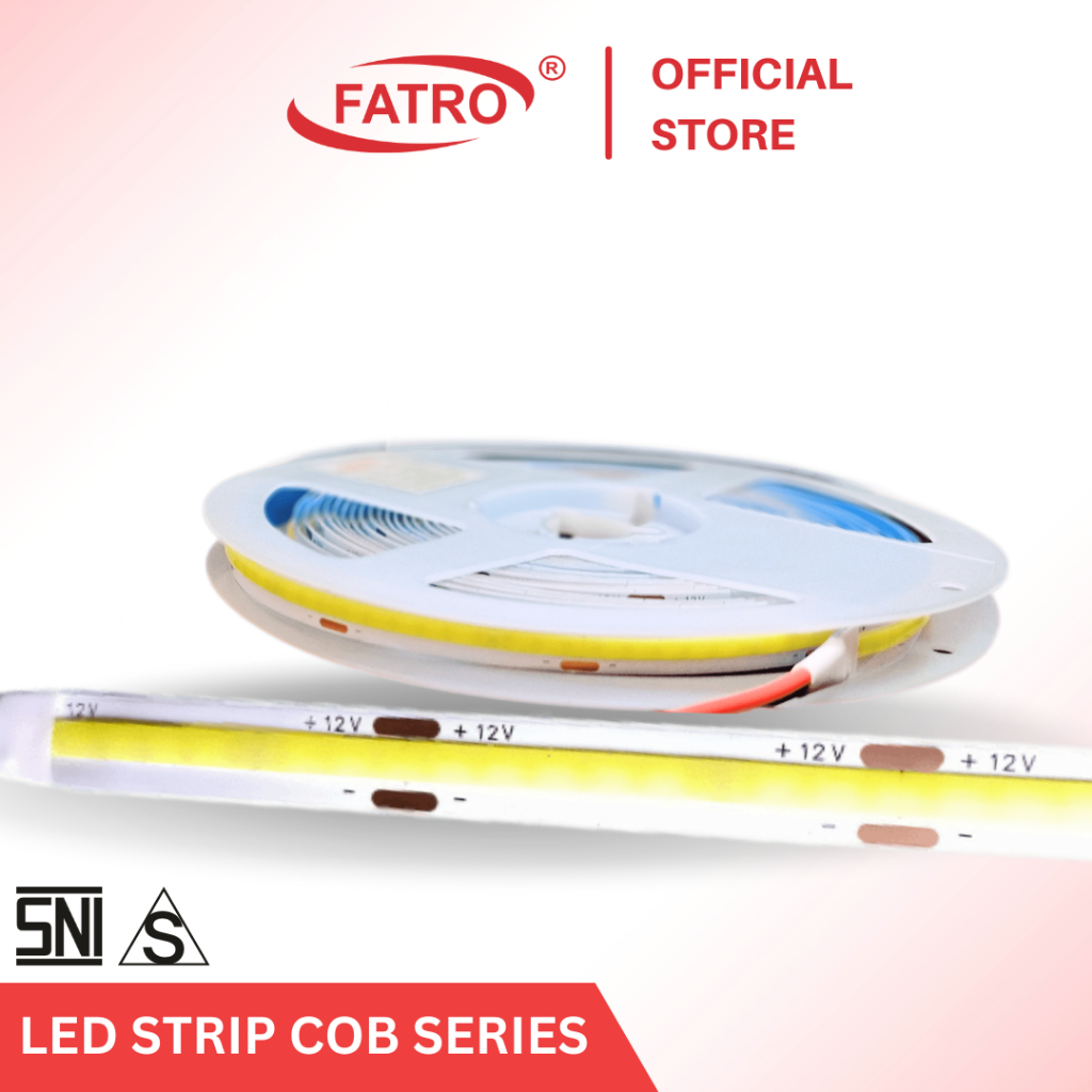 Jual FATRO COB STRIP 8MM 12WATT / DC 12V / LAMPU LED STRIP 5 METER ...