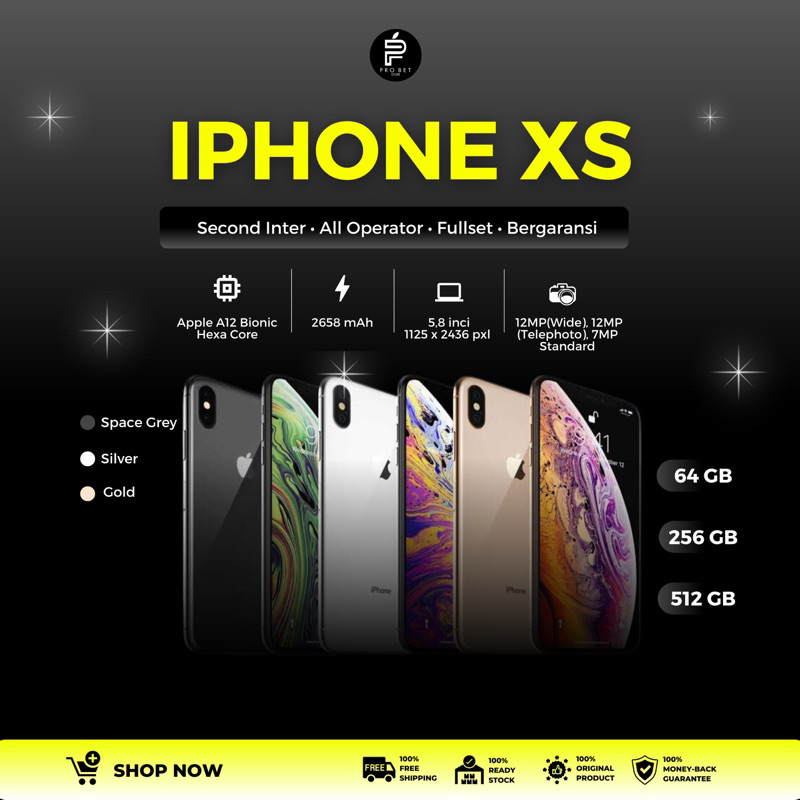 Jual IPHONE SECOND XS 64GB / 256GB / 512GB FULLSET LIKE NEW | Shopee ...