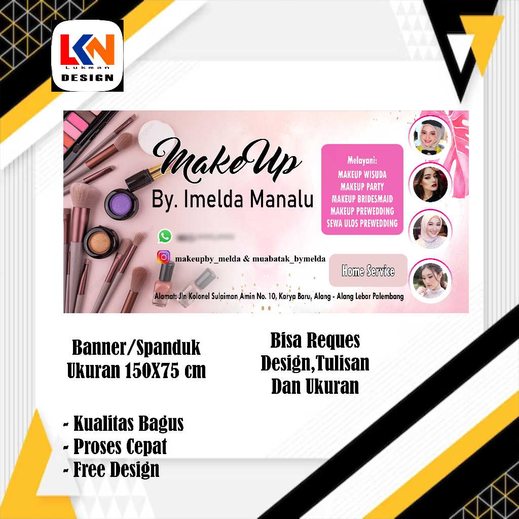 Jual spanduk banner Make Up uk, 150x75cm | Shopee Indonesia
