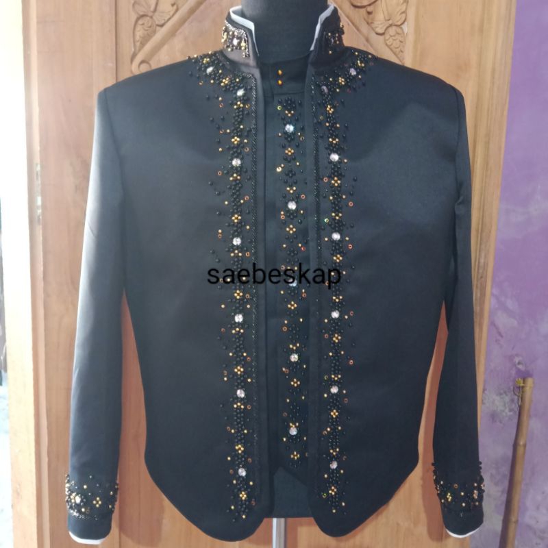 Jual beskap jawa hitam/beskap pengantin hitam lapisan kain tebal ...