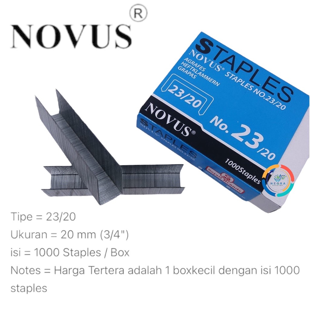 Jual Novus Isi Stapler Jilid 23/20 | Staples 20 mm | Shopee Indonesia