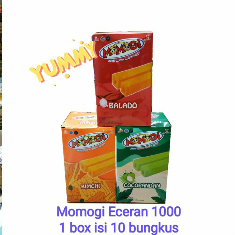 Jual momogi eceran 1000 | box isi 10 bks | Shopee Indonesia
