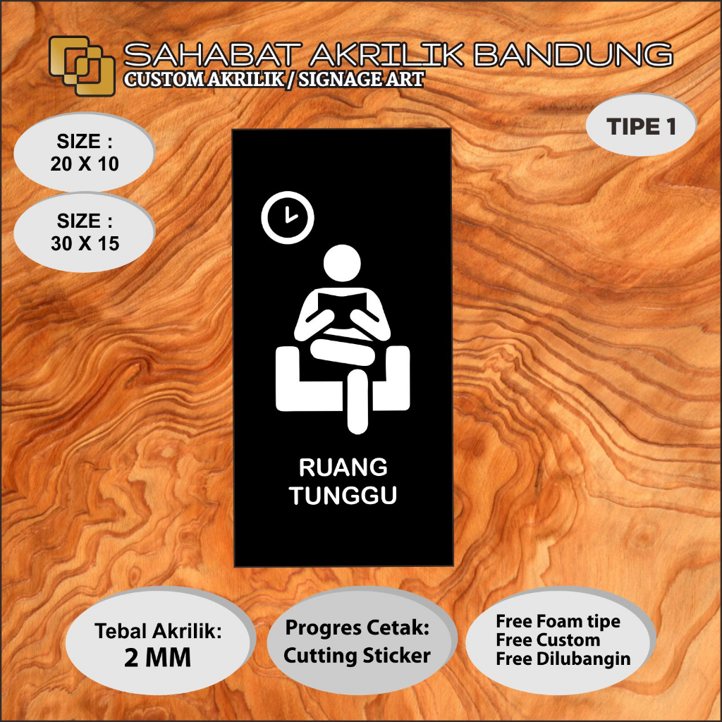 Jual AKRILIK SIGN RUANG TUNGGU TIPE 1 | Shopee Indonesia