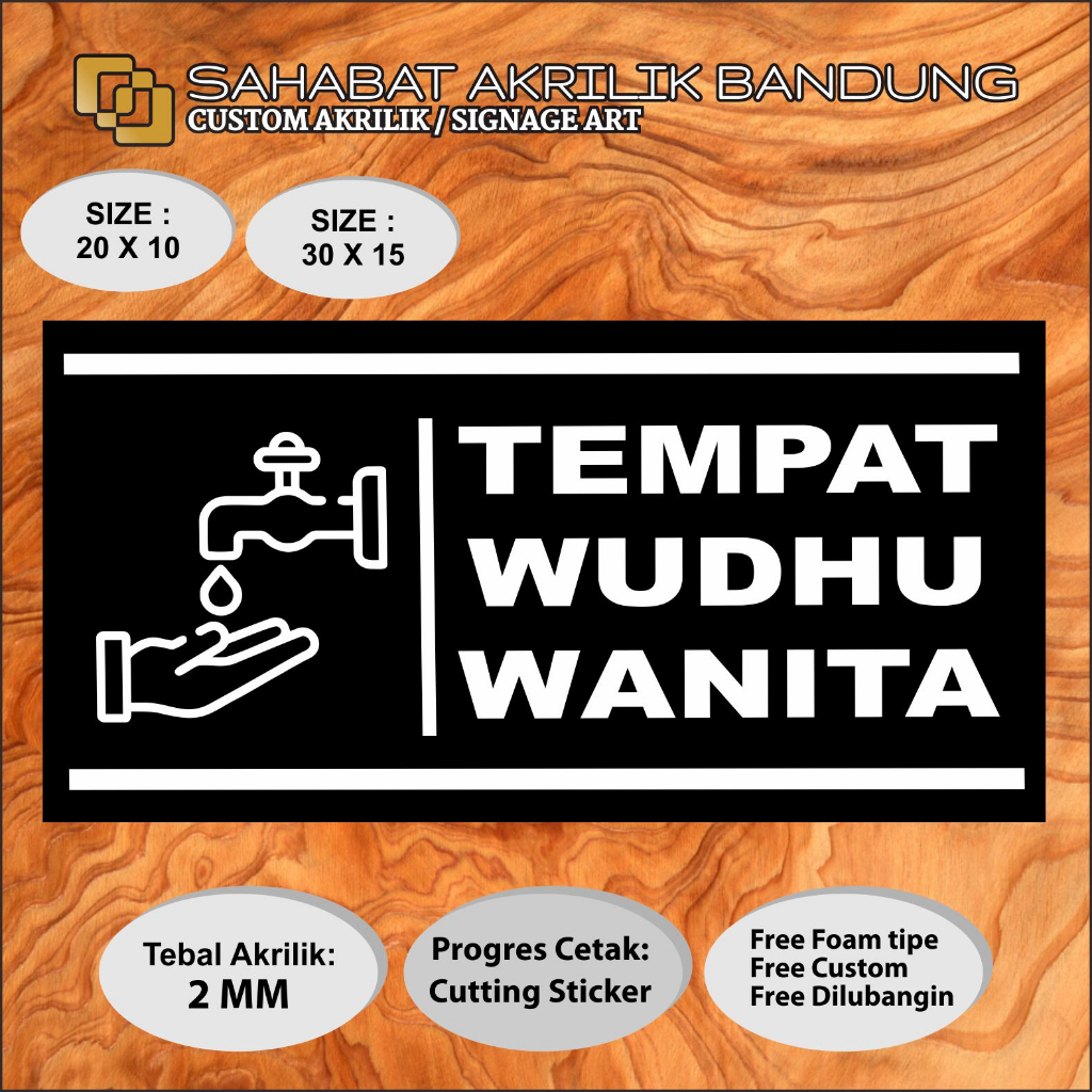 Jual ACRYLIC TEMPAT WUDHU WANITA AKRILIK CUSTOM SIGNAGE | Shopee Indonesia