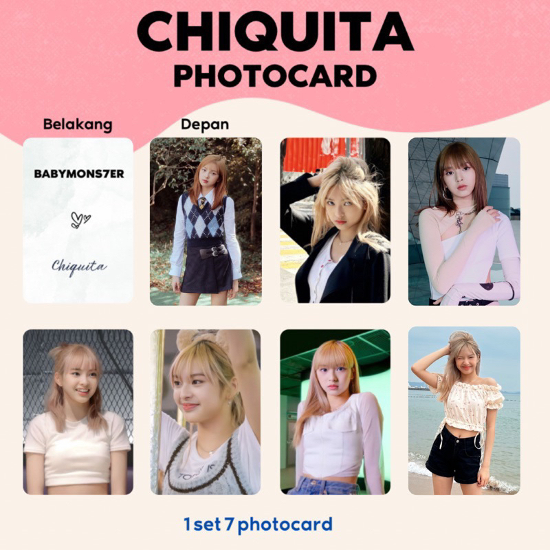 Jual (7 PCS) Photocard BabyMonster [laminasi 2sisi/glossy] | Photocard Ahyeon | Chiquita ...