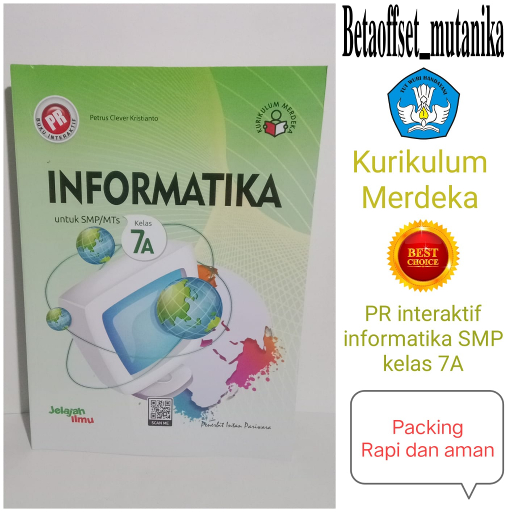 Jual Buku pr interaktif smp/mts kelas 7A informatika kurikulum merdeka | Shopee Indonesia