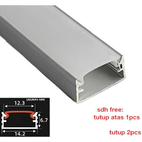 Jual LED Profile Cover Casing Housing LED Strip Rigid Aluminium L/Lurus ...