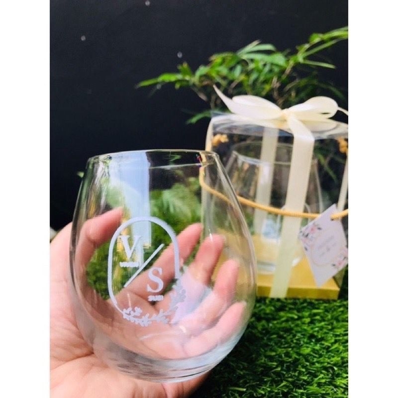 Jual souvenir pernikahan gelas kaca sablon murah gelas tuscany atau ...