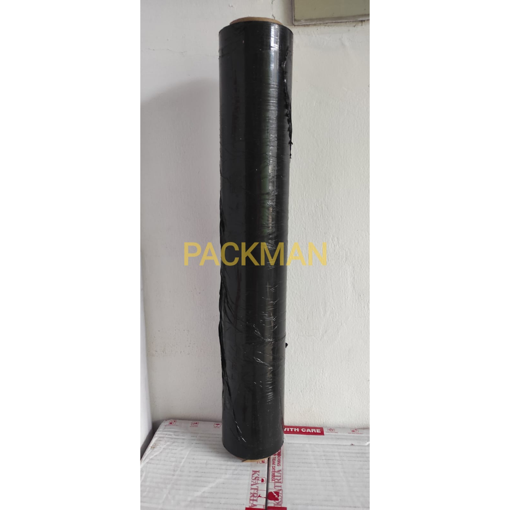 Jual Plastik wrap wrapping hitam stretch film ukuran 50 cm x 200 m ...