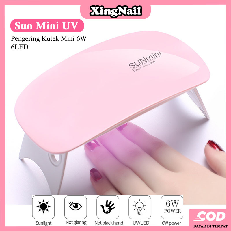 Jual Sun Mini UV LED 6W Alat Pengering Kutek Kuku Gel Nail Art Dryer Portable Nail Lamp ...
