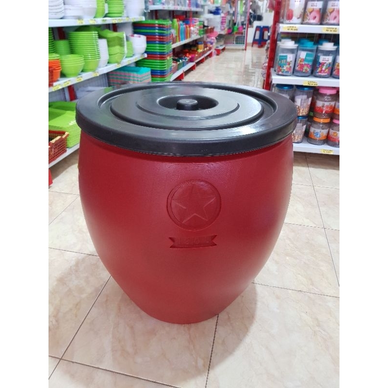 Jual Gentong air 130 liter/Guci air merah/Gentong plastik tutup bintang ...