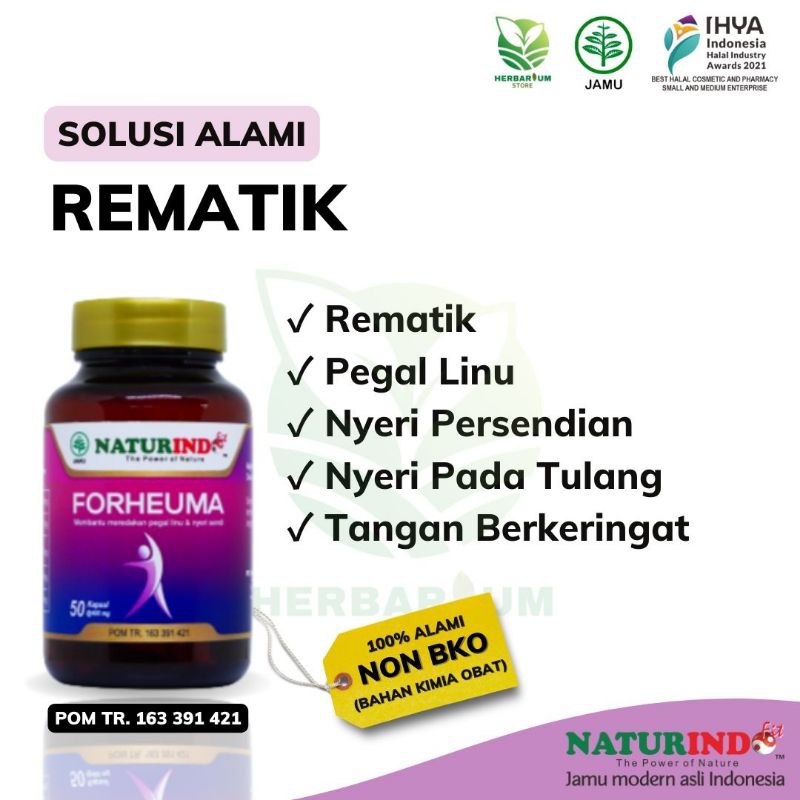 Jual Obat Herbal Rematik Forheuma 50 Kapsul Ampuh Reumatik Rheumatik ...