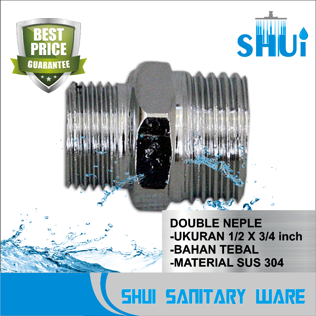 Jual Double Neple 1/2 X 3/4 inch stainless SUS 304 | Shopee Indonesia