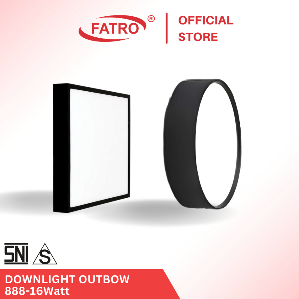 Jual FATRO DOWNLIGHT OUTBOW 888 KOTAK / BULAT / LAMPU PLAFON / BK / WH ...