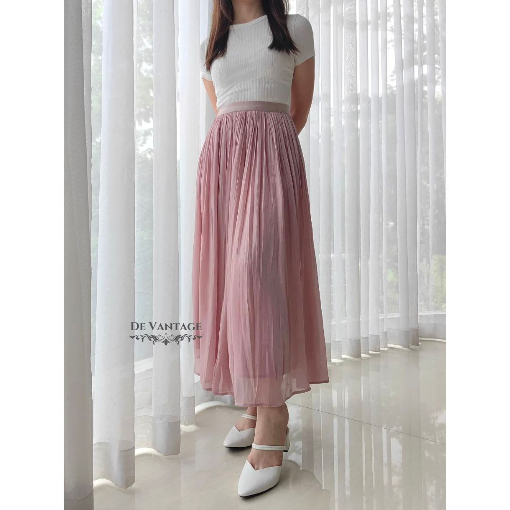 Jual Rok Plisket Shimmer / Rok Maxi Silk Wanita | Shopee Indonesia