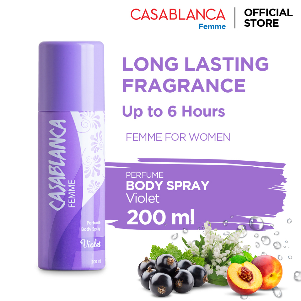 Jual Casablanca Body Spray Violet (Violet, 200ml) | Shopee Indonesia