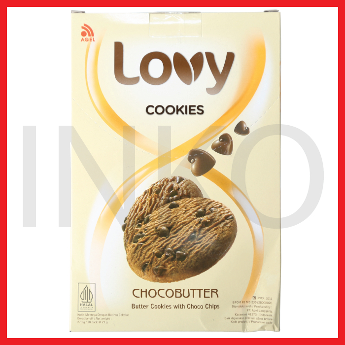 Jual AGEL LOVY COOKIES CHOCOBUTTER BUTTER COOKIES WITH CHOCO 10X27GR ...