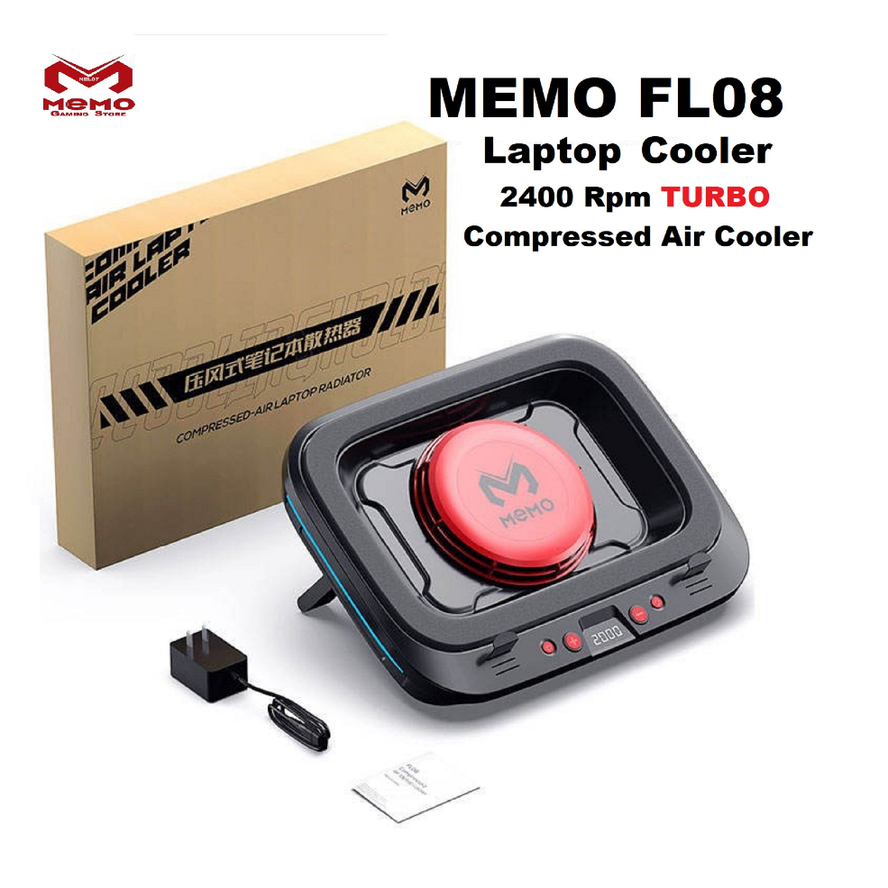 Jual Memo FL08 Laptop Cooling Fan with 2400RPM Turbo Compressed Air ...
