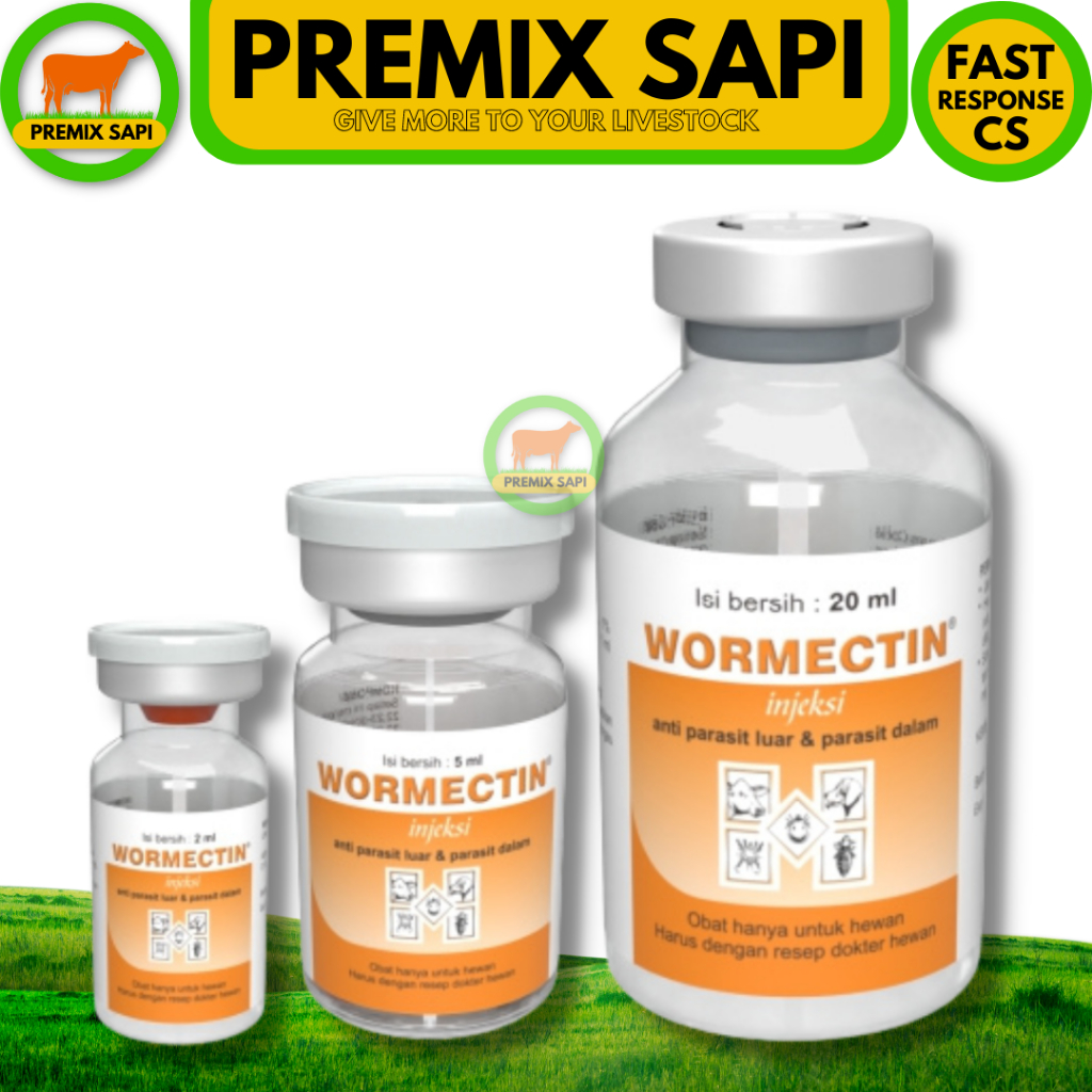 Jual WORMECTIN 2ml 5ml 20ml - Anti parasit luar & dalam - Obat Scabies ...