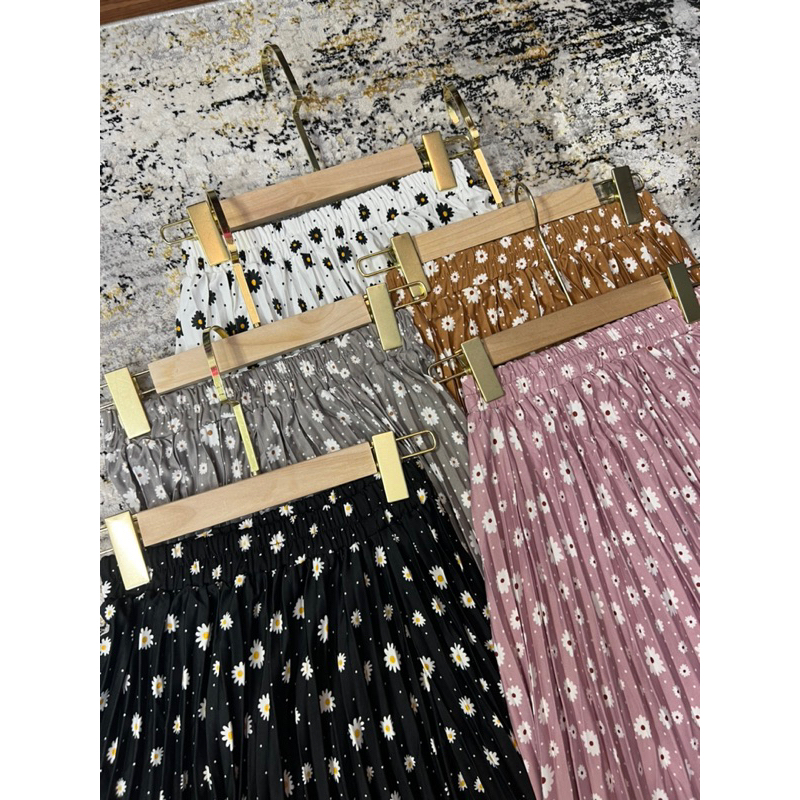 Jual Rok Wanita Plisket Premium Motif Bunga | Shopee Indonesia