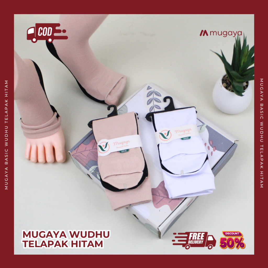 Jual MUGAYA Kaos Kaki Wudhu Muslimah Telapak Hitam Anti Kotor Bahan ...