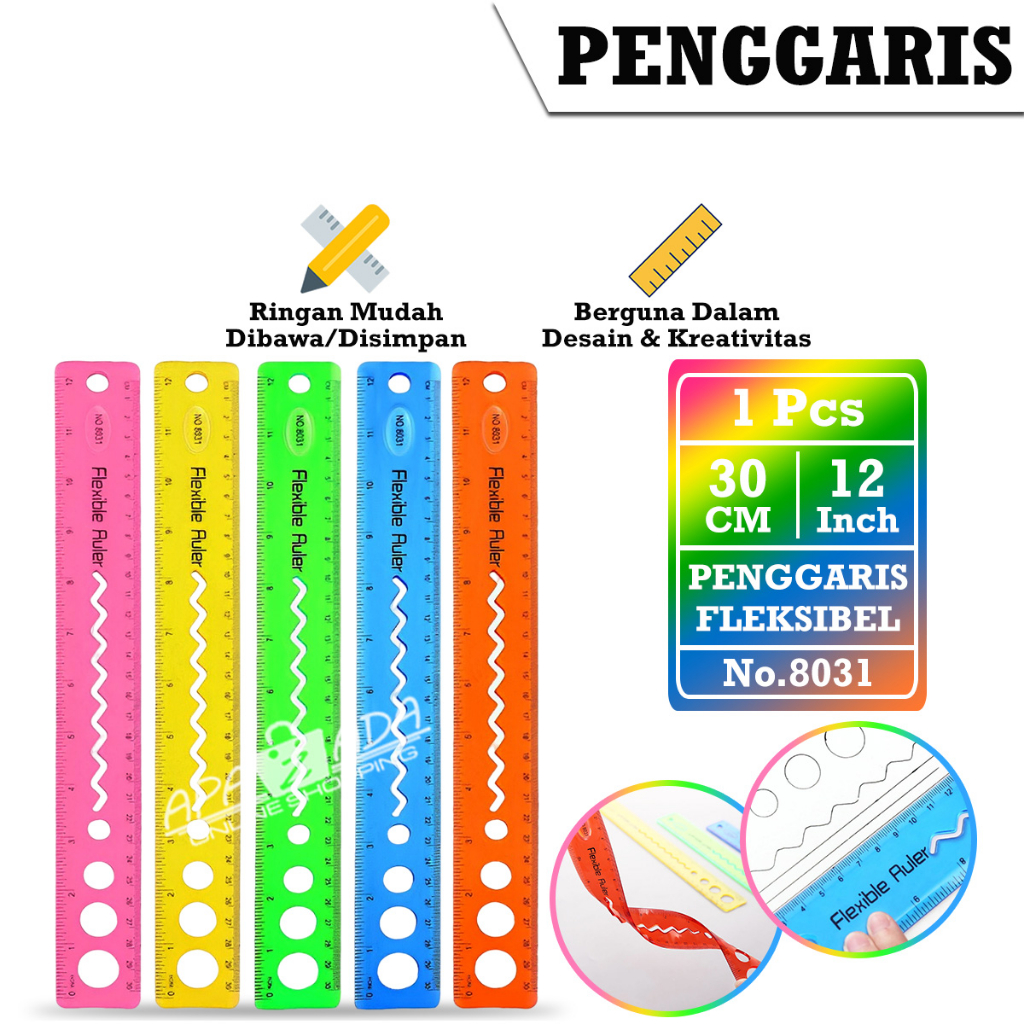 Jual Apazada - Penggaris Fleksibel 30 Cm Satuan [1 Pcs Penggaris ...