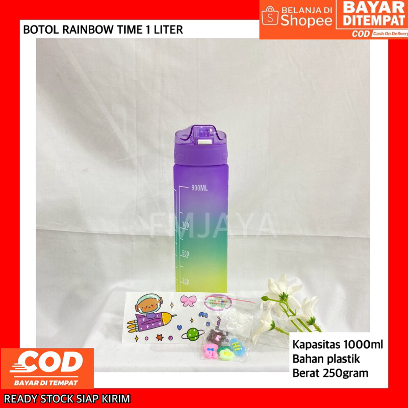 Jual BOTOL RAINBOW TIME 1 LITER || BOTOL MINUM RAINBOW 1000 ML || BOTOL ...