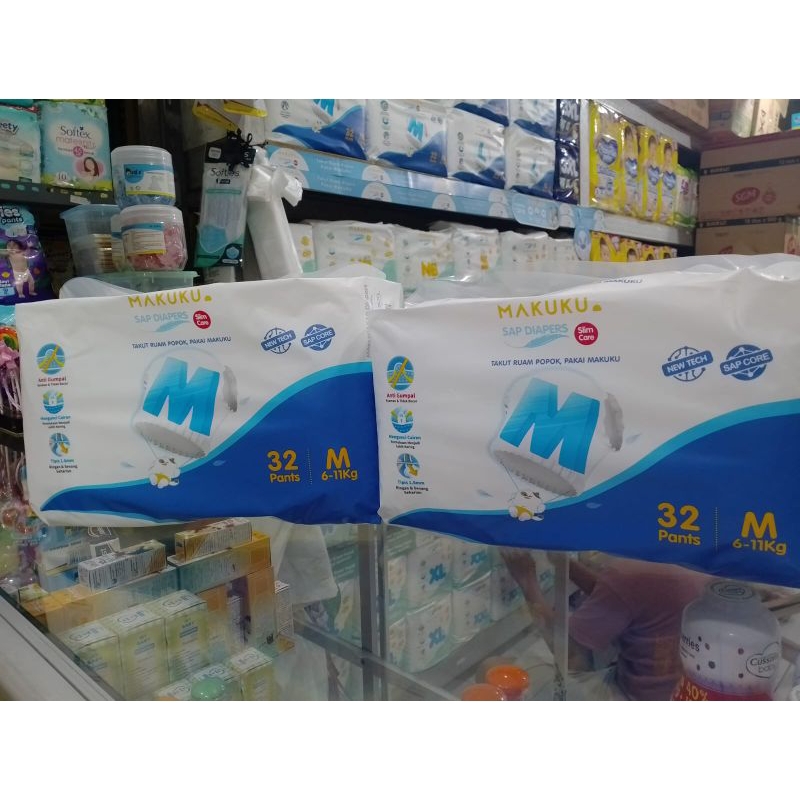 Jual Makuku slimcare M diaper tipis anti gumpal 100% SAP | Shopee Indonesia