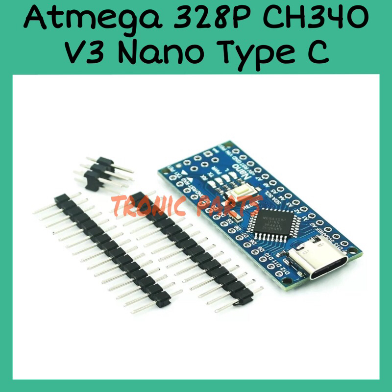 Jual Atmega 328P CH340 Type C Nano V3 Compatible Board Solderless Pin I/O | Shopee Indonesia
