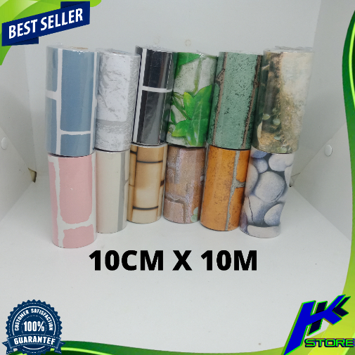 Jual Border List Motif Bata 10cm x 10m Sticker List Border Stiker Motif ...