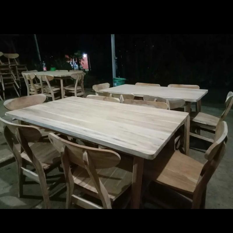 Jual Meja Makan Minimalis Modern Kayu Jati 6 Kursi - Set Kursi Makan Jati Plus Jok | Shopee ...