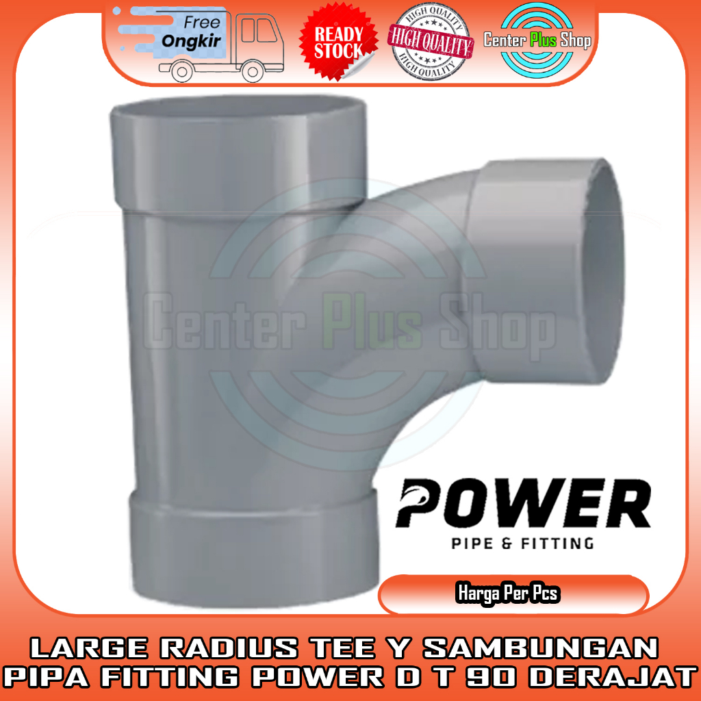Jual Power Large Radius Tee D T Fitting Sambungan Pipa Paralon 3"X2" 3" 4"X2" 4"X3" 4" Inch 90 ...