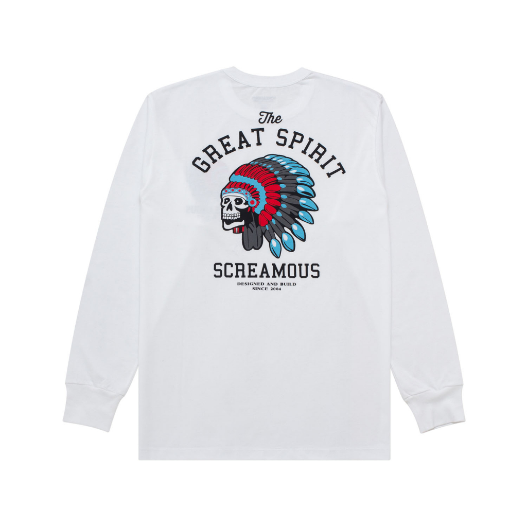 Jual Screamous Kaos T-Shirt Longsleeves THE GREAT SPIRIT WHITE | Shopee ...